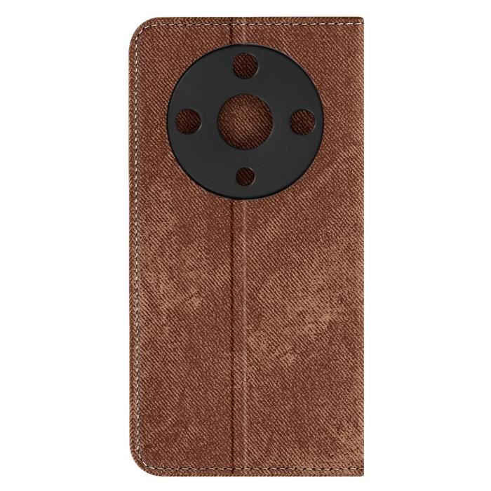 Etui Denim Portefeuille AVIZAR pour Honor Magic 6 Lite 5G - Marron ...