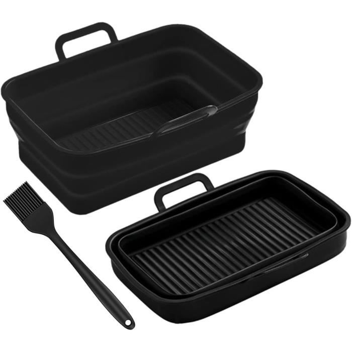 2Pcs Air Fryer Silicone Pot Réutilisable Air Fryer Dougleur Rectangle ...