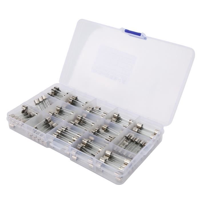Cikonielf kit d'assortiment de fusibles Le circuit de protection de fusible en verre 150 pièces ...