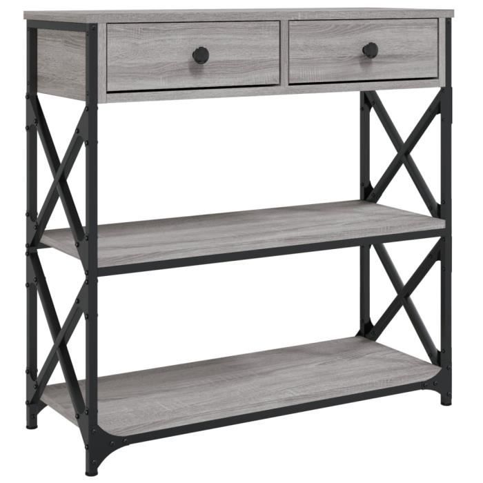 TABLE CONSOLE - CONSOLE EXTENSIBLE - Table console sonoma gris 75x28x75 ...