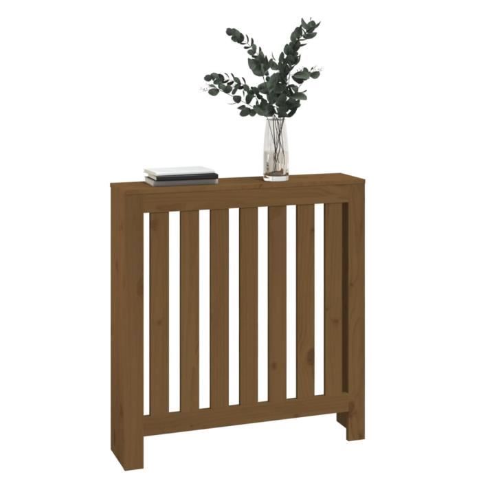 ESTINK Cache-radiateur Marron miel 79,5x19x84 cm Bois massif de pin ...