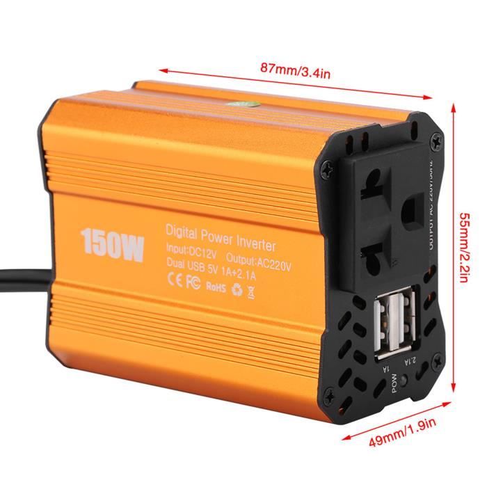 Mothinessto Onduleur JW-150W DC12V à AC220V Module élévateur de ...