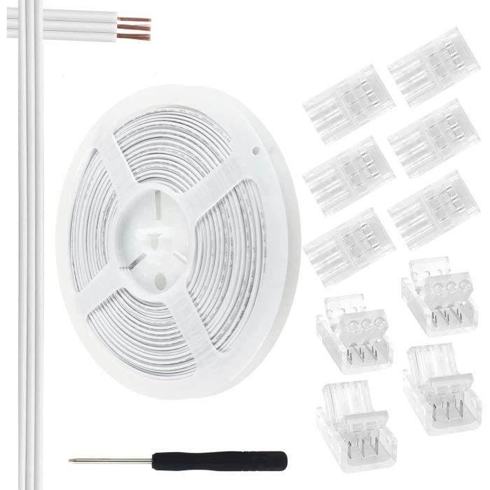 Aroidful Kit de Connecteurs de Bande LED 3 Broches 10 mm, Comprend 10 ...