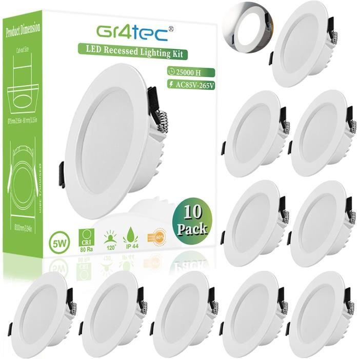 Spot Led Encastrable Extra Plat Ip44 Spot Led Salle De Bain 5w 310lm