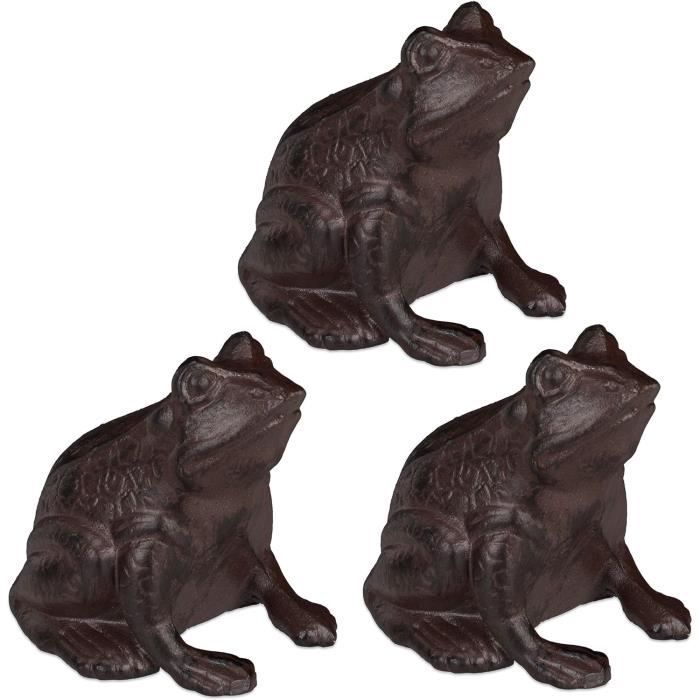 Statuette De Jardin Grenouille Assis En Fonte Aspect Vieilli Résistant ...