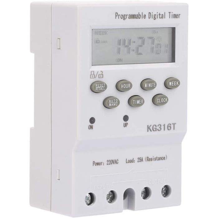 Interrupteur de minuterie numérique - ZVD - KG316T - 16A - Programmable - Intérieur - Cdiscount ...