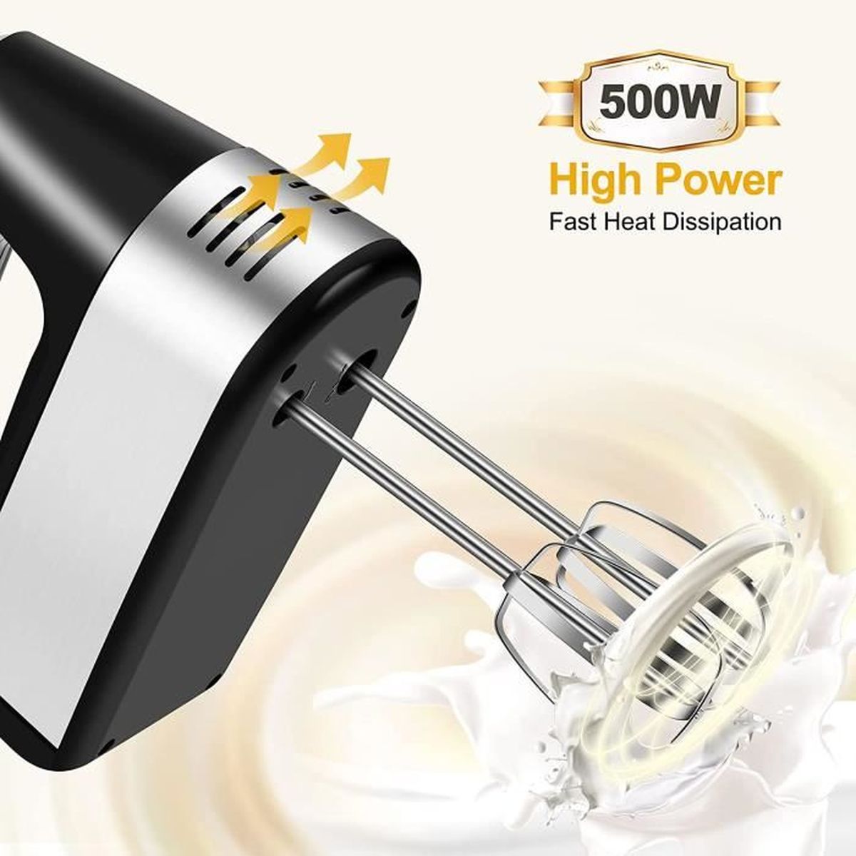 Batteur Electrique Cuisine 500W Batteur Electrique 5 vitesses 2 ...