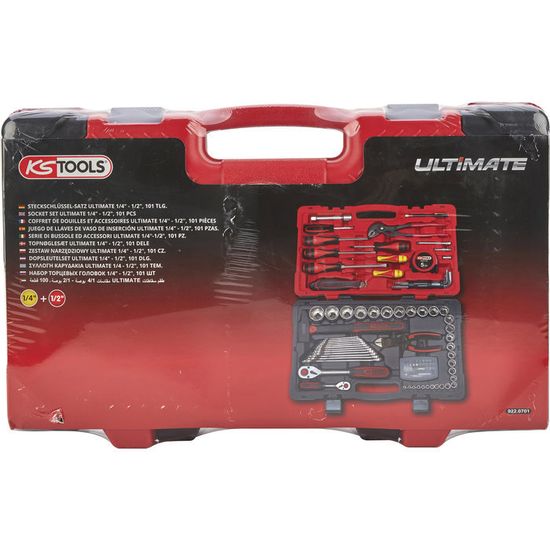 Coffret de douilles et accessoires - KS Tools - ULTIMATE® - 101 pièces - 1/4'' et 1/2 ...
