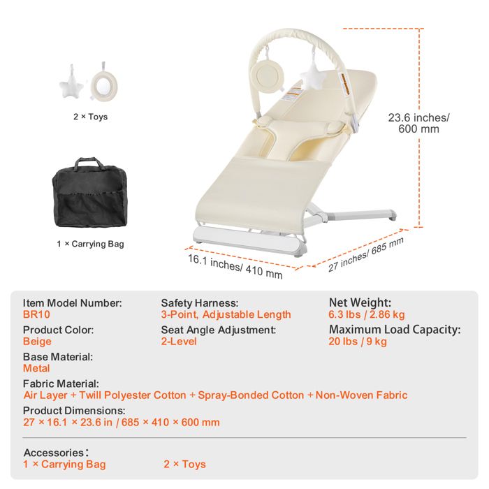 Transat pour Bébé-Duoku-Siège Transat Pliable pour Bébés de 0 à 9 Mois ...