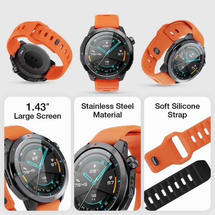 Aolon Navi R3 Montre Connectée Homme Femme-Bluetooth，Boussole，GPS,HD 1. ...