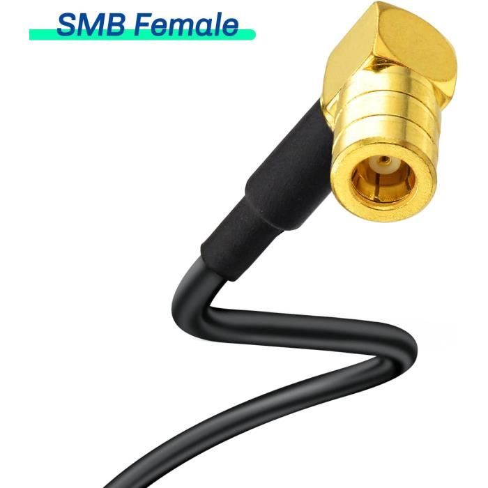 Antenne Dab Câble Fakra Z Femelle vers SMB Mâle Angle Droit RG174 30cm ...