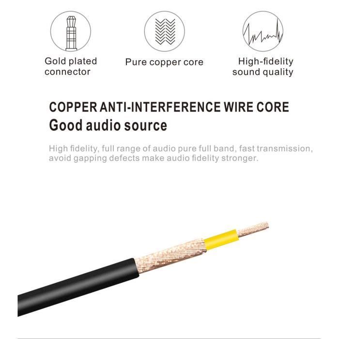 Câble AV a-v, Câble mâle 3,5 mm vers fiche mâle 3RCA pour câble Audio ...
