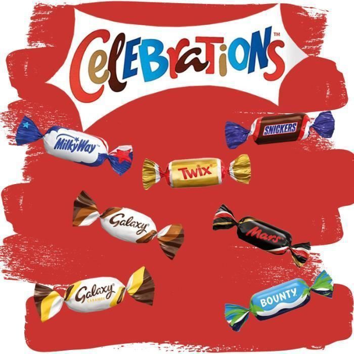 CÉLÉBRATIONS | Assortiment de 100 bonbons au chocolat Mars, Snickers ...