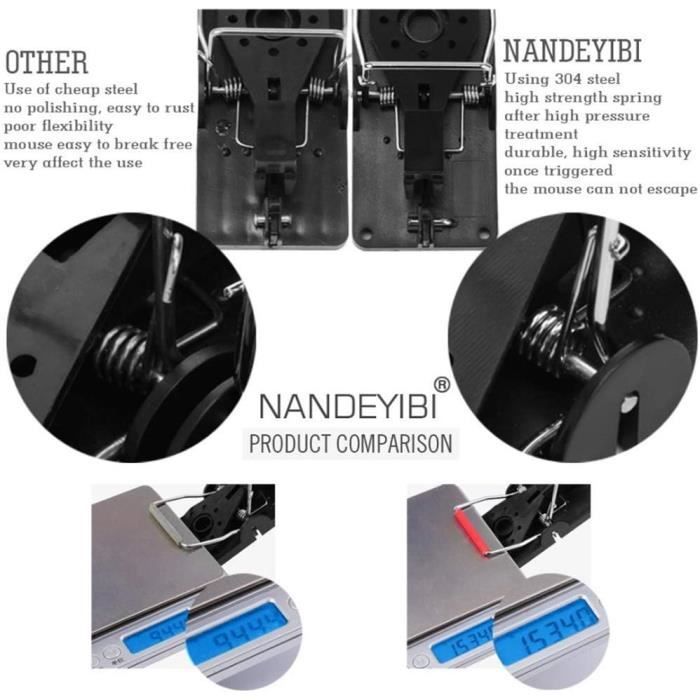 NANDEYIBI Piège à Rats x12,Piege a Souris,Puissant contrôle des rongeurs,L'élimination Efficace ...