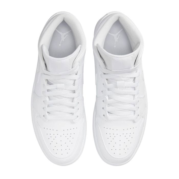 Chaussures NIKE Air Jordan 1 Mid Blanc - Homme/Adulte - Cuir - Lacets ...
