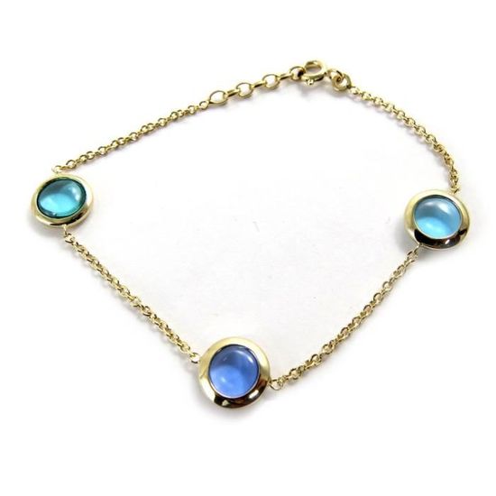 Bracelet Plaqué Or "Angela" bleu doré - Achat / Vente bracelet ...