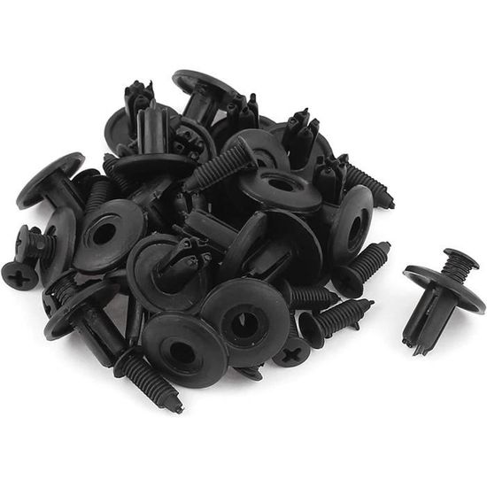 Rivet Plastique Noir Push Porte Rivets Clip 8 Mm Trou 25pcs - Cdiscount ...