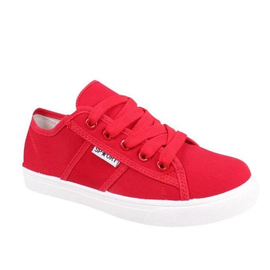 Basket Creamberry s toile Sport uni Rouge Rouge - Cdiscount Chaussures