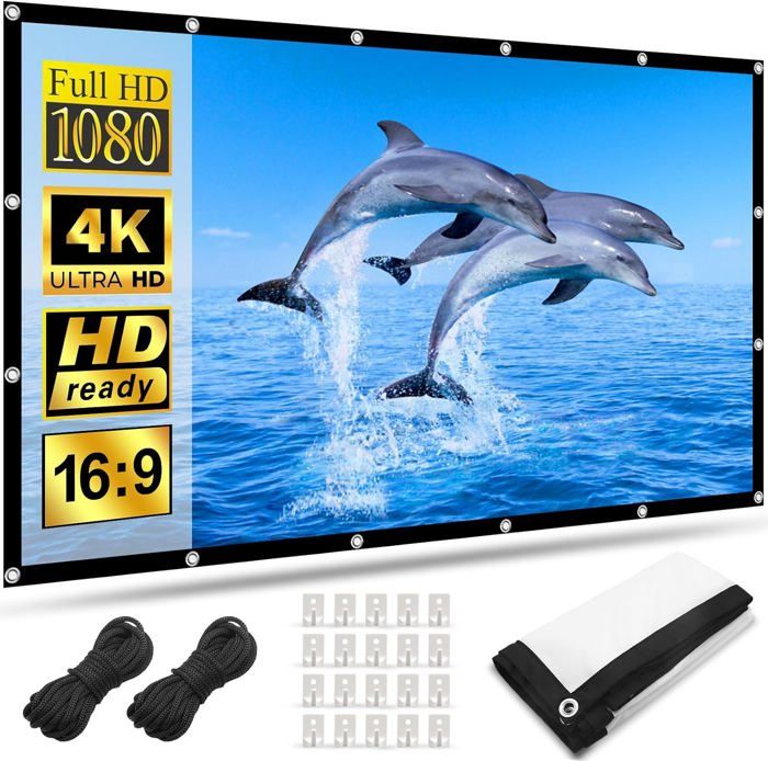 Ecran Projecteur 120 Pouces, Ecran De Projection Avant Et Arriere Toile ...