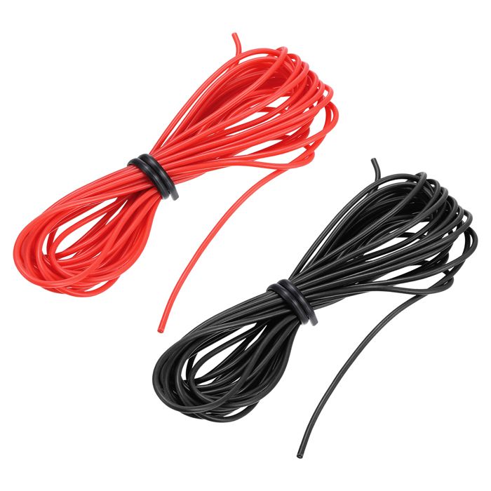 Fil Câble SOURCING MAP 2Pcs 28 Jauge Silicone 28AWG Électrique Toronné ...