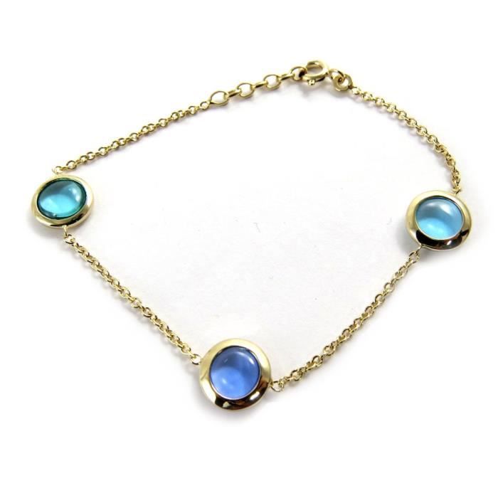 Bracelet Plaqué Or "Angela" bleu doré - Achat / Vente bracelet ...
