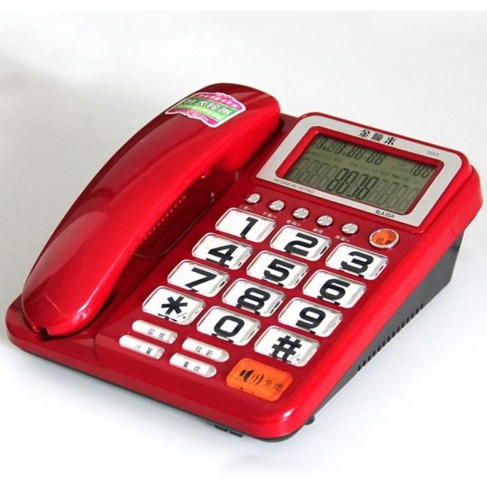 Téléphone avec Fil, HD Grand écran écran Téléphone Fixe, Bureau sans ...