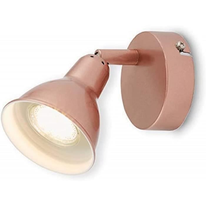 Spot LED mural pivotant et orientable en cuivre avec lampe murale et ...