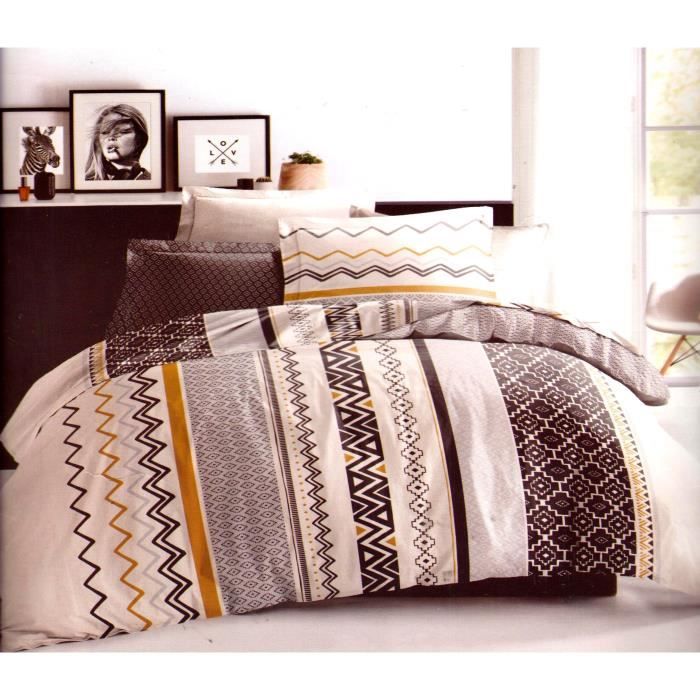 PARURE DE LIT – Lit 2 places – 4 pièces (140x190cm) – Gobi - Cdiscount ...