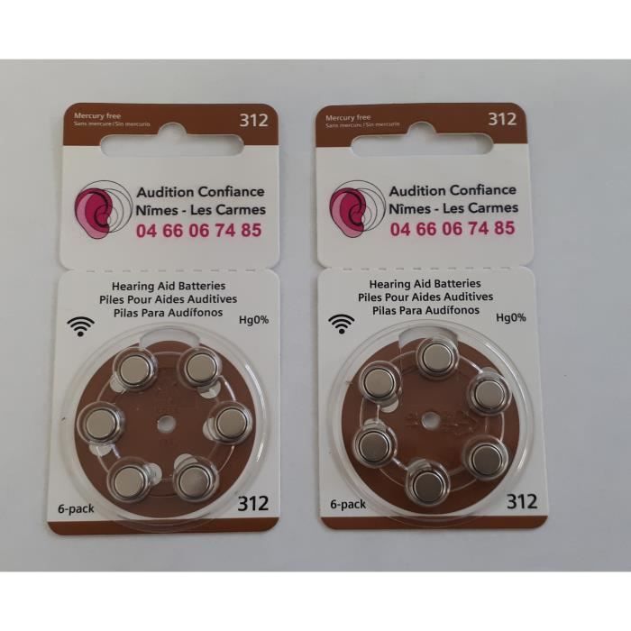 Lot de 12 pcs Piles pour aides auditives Réf 312 Hg0% - Cdiscount Jeux ...