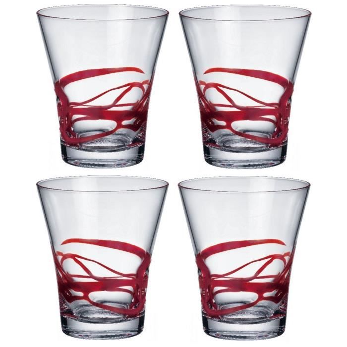 Verres Tumblers Ceralacca - 385 ml - rouge - lot de 4 - Cdiscount Maison