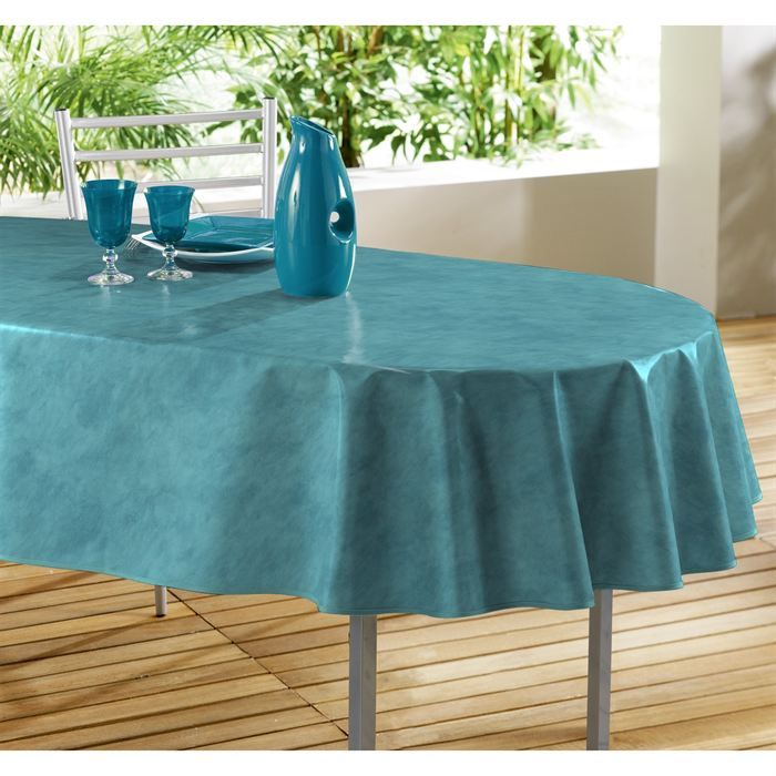 Nappe PVC 240x140 BETON CIRE bleu caraïbe - Cdiscount Maison