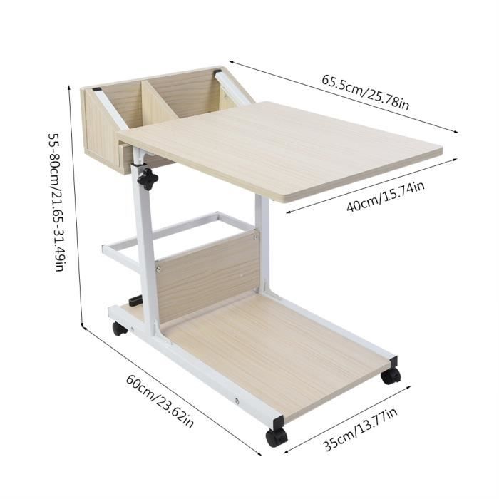 PAL Bureau D'Ordinateur Portable Avec Roulettes Bureau D'Ordinateur ...