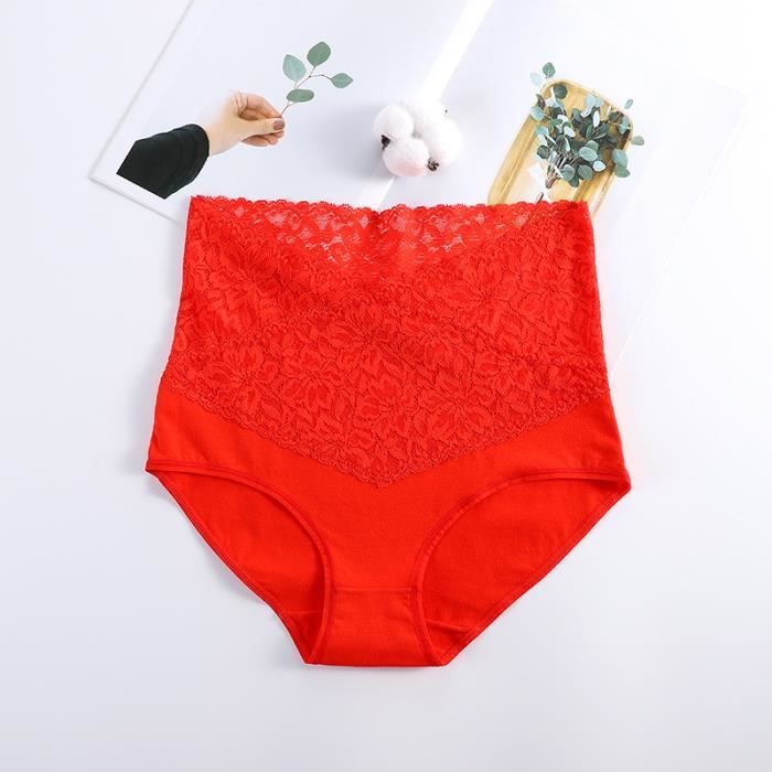 Culotte-slip,Culotte Haute en Dentelle et Coton pour Femme,Sous-Vêtement Confortable,Sexy,600 ...