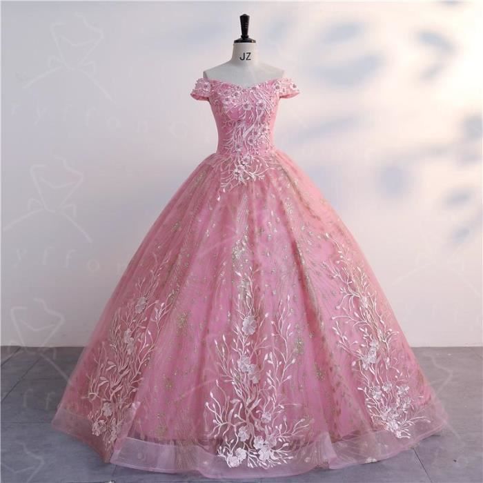 Quinceanera Robes, Off Épaule Robes De Fête, Prom Rose - Cdiscount Prêt ...