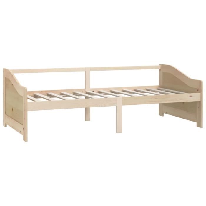 JIM - MEUBLE LIT - Lit de repos 3 places Bois de pin massif 90x200 cm ...