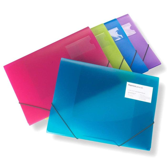 Porte-Documents A4 - RAPESCO - Lot de 5 - 3 rabats - Couleurs vives ...