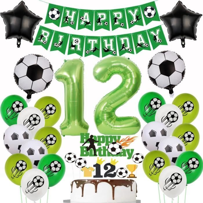 Décoration 12 Ans Anniversaire Foot, Ballon 12 Ans Anniversaire ...