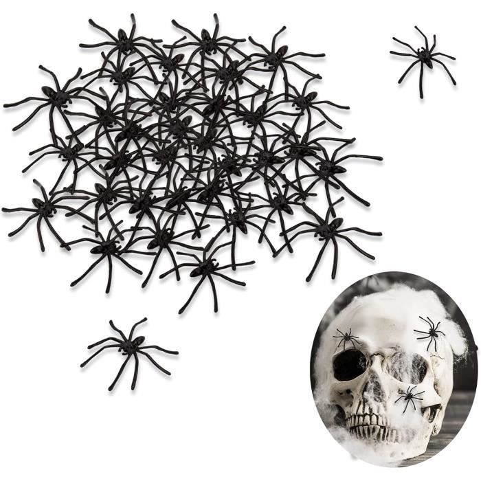 Araignée d'Halloween,100 PCS Fausses Araignées d'Halloween en Plastique ...