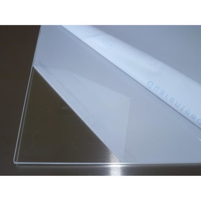 BT Plaque de verre acrylique PMMA XT métal transparent (Plexiglas) 4 mm d'épaisseur résistant ...