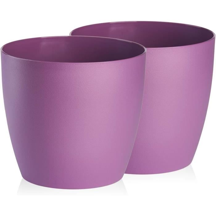 Pot De Fleurs, Pot De Plantes En Plastique, Lot De 2, Forme Ronde ...