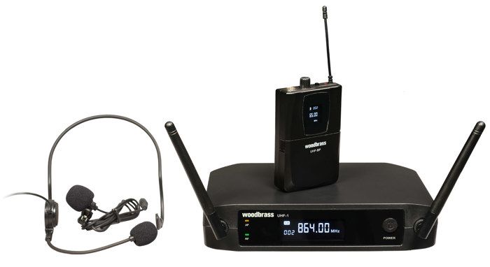 WOODBRASS Microphone sans Fil Système Micro Serre tête ou Cravate UHF ...