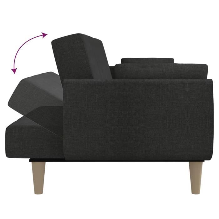 FAN - Canapés - Canapé-lit à 2 places avec deux oreillers Gris foncé ...