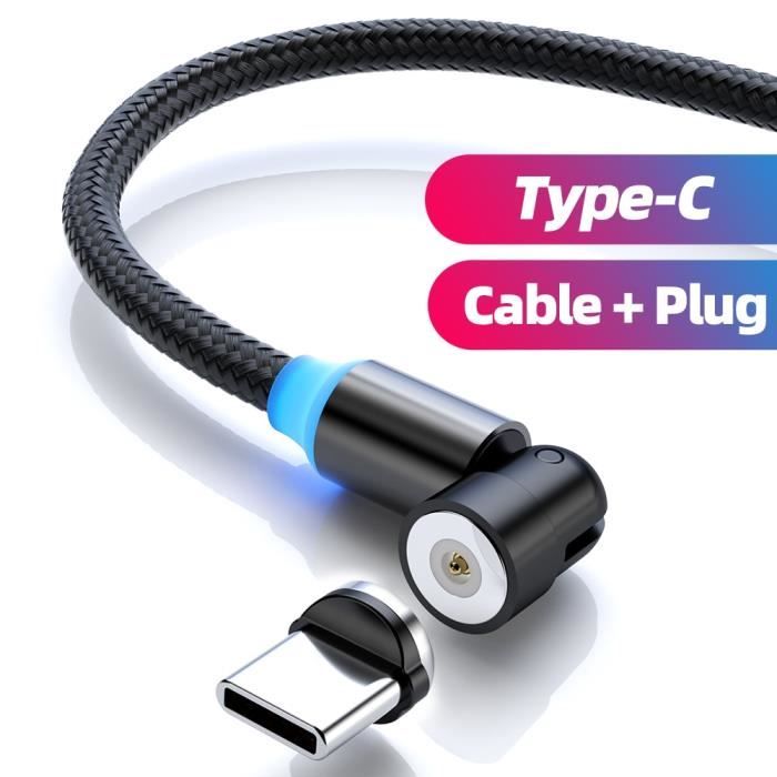 Black Type C Cable--2m -Anmone Câble micro USB magnétique type C 3 en 1 ...