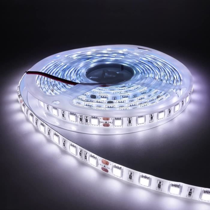 Bande Led 24V, Couleur Rgb Bande Led 5M 5050 Ip65 Étanche 300 Leds ...