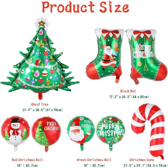 10 Pièces Décoration De Noël Ballons De Noël, Ballons En Aluminium De ...