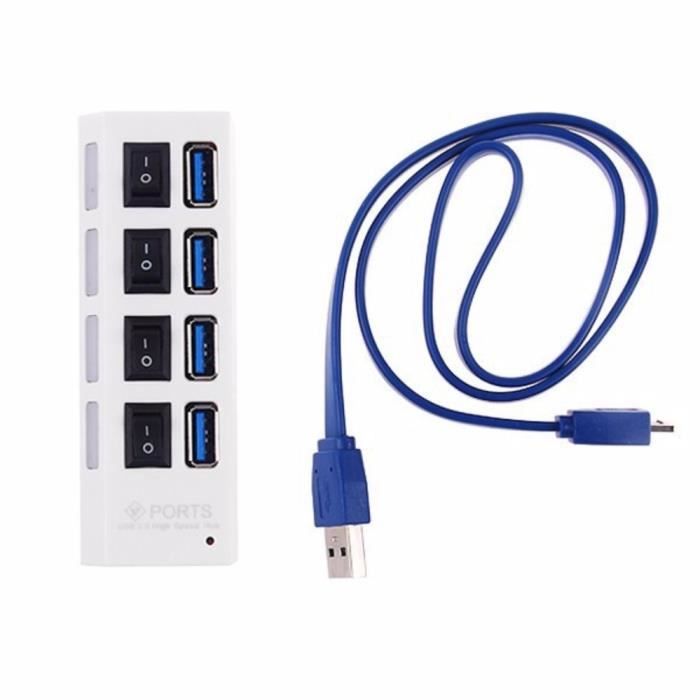 Getek 4-Port 5Gbps Hub Pour PC portable USB 3.0 Blanc - Cdiscount ...
