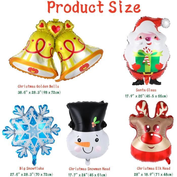 10 Pièces Décoration De Noël Ballons De Noël, Ballons En Aluminium De ...
