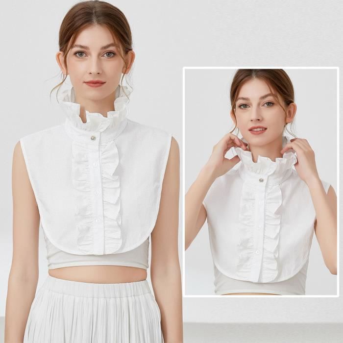 Faux Col Femme Détachable Chemises Demi-Chemisier Collier Amovible pour ...