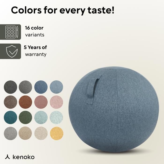Kenoko Ergonomique Ballon Bureau Siège NAMI 55 cm | Idéal pour Yoga et ...