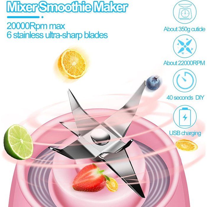 Mini-blender portable de 380 ml, avec mini-blender électrique ...